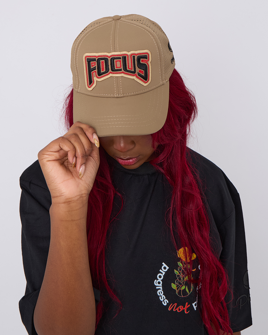 Beige cap with "FOCUS" embroidered in red and black. - Phil413uk