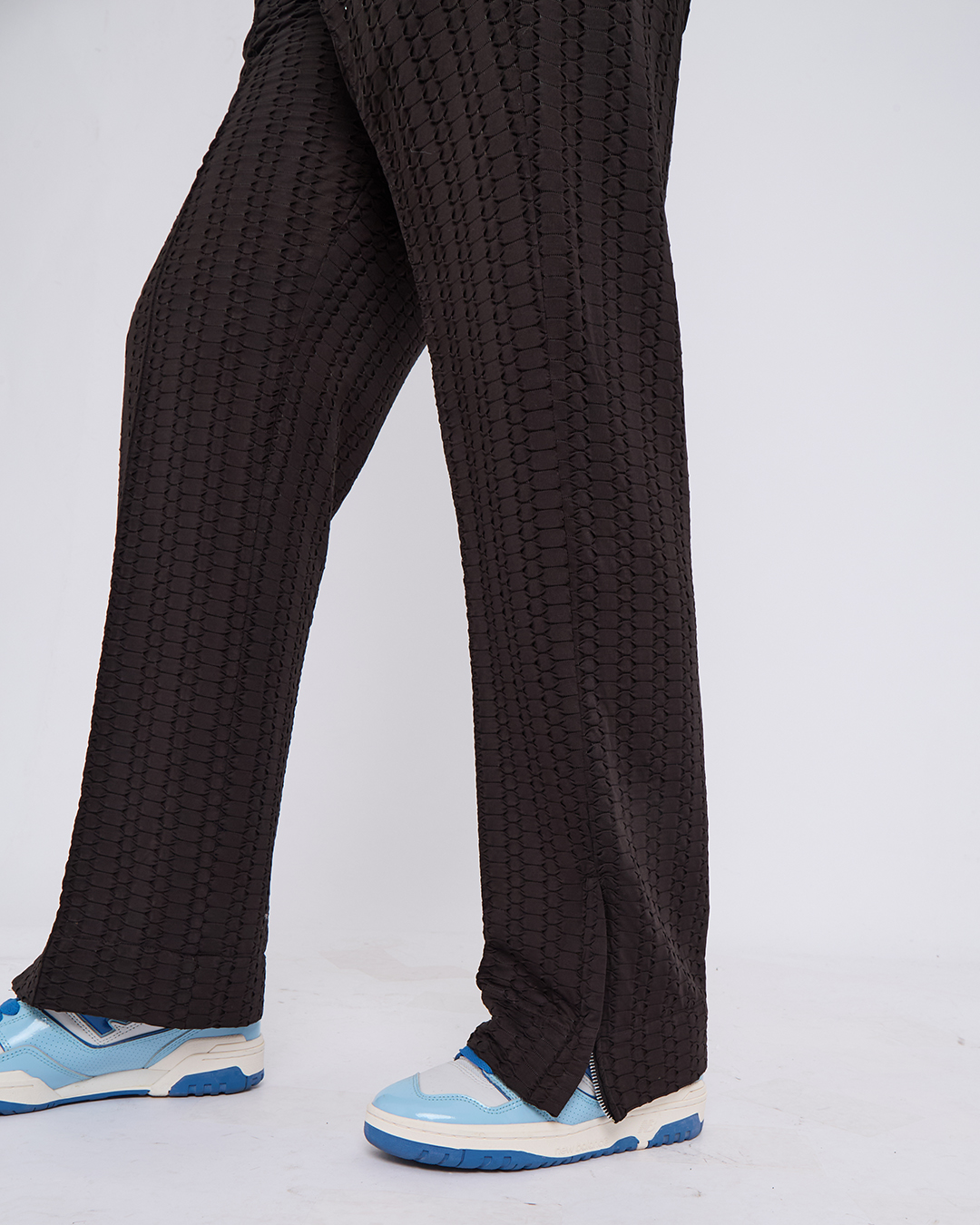 Textured Black Joggers with Side Slits – Stylish and Comfortable ...